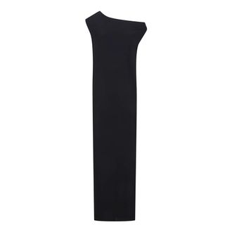 Norma Kamali Drop Shoulder Long Dress w/ Side Slit - - Dresses - Damen - Schwarzk - XS