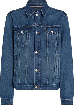 Tommy Hilfiger Klassische Jeansjacke mit Brusttaschen in Washed-Optik in
