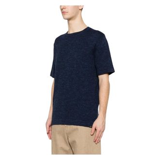 Woolrich Strick-T-Shirt mit Rundhalsausschnitt - - Tops - Herren - Blau - S