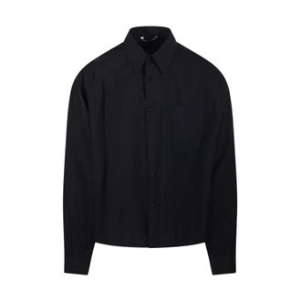 Hev&ograve; Homme, Chemises, Noir, Taille: M Chemise &agrave; Poches Boutonn&eacute;e