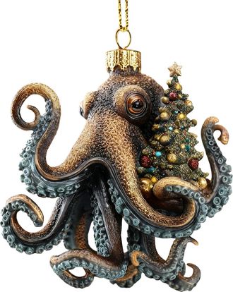 Generic 0ktopus-Ornament - handbemaltes 2D-Acryl-Partyzubeh&ouml;r, Weihnachts-0ktopus-Dekoration F&uuml;r Kinder, Erwachsene, Familie, Freunde, Baum, Auto, Halloween, 