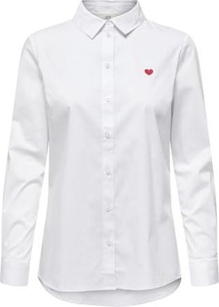 Jacqueline de Yong JdY Mio L/S T-Shirt brod&eacute; WVN Noos, Blanc., 36