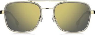 HUGO BOSS Lunettes de Soleil BOSS 1486/S 2F7 GOLD GREY 54/21/145 Homme