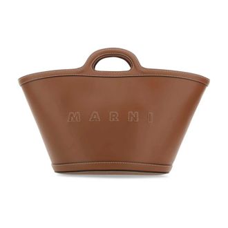Marni Tropicalia Leder-Tote - - Bags - Damen - Braun - ONE SIZE
