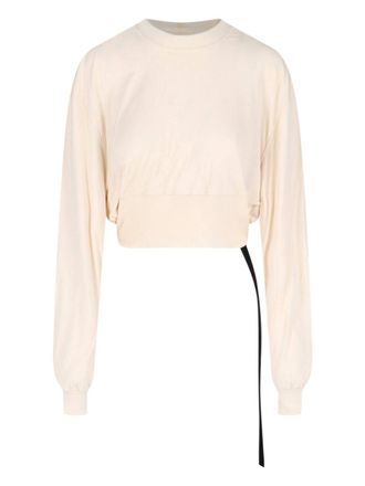 Rick Owens Cropped T-Shirt With Lace