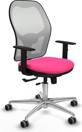 Piqueras y Crespo Schreibtischstuhl in Rosa und Wei&szlig;, mit 1D-Armlehnen, h&ouml;henverstellbare Lendenwirbelst&uuml;tze, ausgestattet mit Syncro/Traslack und injiziertem Schaumsto