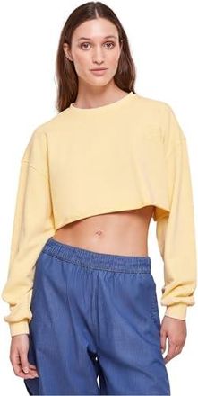 Urban Classics Ladies Cropped Flower Embroidery Terry Crewneck Maillot de surv&ecirc;tement, Vintagesun, XXL Femme