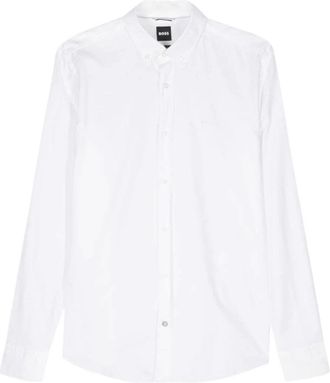 HUGO BOSS Homme, Chemises, Blanc, Taille: 2XL Chemise en coton brod&eacute;