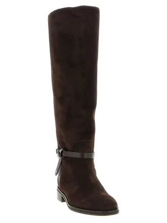 Jimmy Choo London Womens Brown Leather Over The Knee Shoe