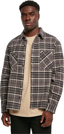 Urban Classics Herren Boxy Kane Check Shirt Hemd, Grey/Black, L EU