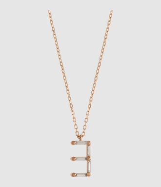 Little Ones Paris Collier Num&eacute;ro 3 Or Rose Diamants