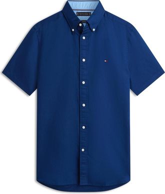 Tommy Hilfiger Kurzarmhemd aus Baumwolle und Leinen, Regular Fit in