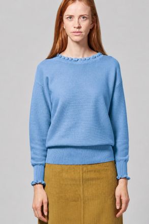 Hempage Hempage Damen vegan Strickpullover Elegant Himmelblau