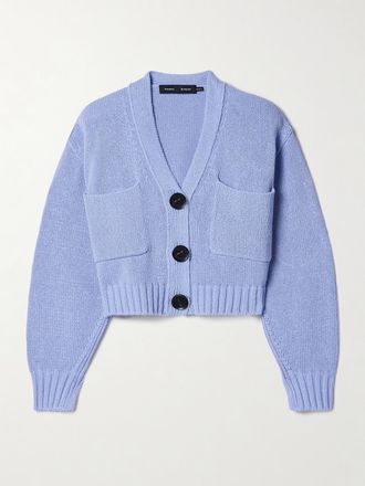 Proenza Schouler Cardigan Raccourci En Coton Mélangé Sofia - Bleu