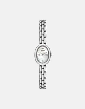 Emporio Armani Montre femme en acier inoxydable &agrave; 2 aiguilles - Argent&eacute;