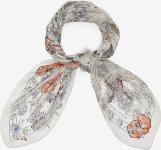 Alexander McQueen Gebl&uuml;mter Schal mit Skull und Spinne - Item 8585313052Q9262