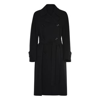 Max Mara Manteau ceintur&eacute; Samanta - Femme - Manteaux - Noir - Taille: 38 FR