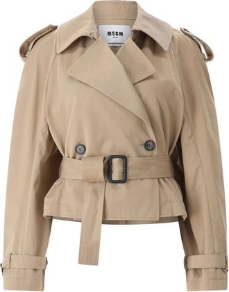 Msgm Msgm, Femme, Manteaux, Brun, Taille: 38 FR Trench-coat Court