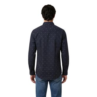 A|X Armani Exchange Geometric Pattern Cotton Shirt - Navy