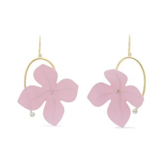 Marni Femme, Accessoires, Rose, Taille: ONE Size Poplin Flower Hook Earrings