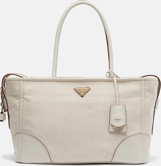 Prada Tote Bag Large aus Canvas mit Leder