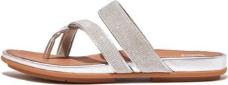 FitFlop Damen Gracie Shimmerlux Riemchensandalen Sandale, Silber, 37.5 EU
