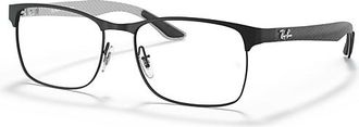Ray-Ban Rb8416 Optics Schwarz Auf Gunmetal Fassung Klar Glas Polarisiert 53-17