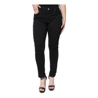 Dolce & Gabbana Schwarze Skinny Denim Jeans mit Logo - - Jeans - Damen - Schwarzk - XL