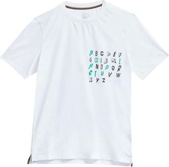 Paul Smith Homme, Tops, Blanc, Taille: L Alphabet Print T-shirt