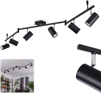 HOFSTEIN Deckenleuchte Javel, Deckenlampe aus Metall in Schwarz, moderne Leuchte mit verstellbaren Strahlern und Leuchtenarmen, 6 x GU10, ohne Leuchtmittel