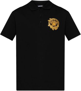 Versace Homme, Tops, Noir, Taille: XL Polo avec &Eacute;cusson