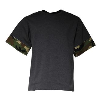 Dolce & Gabbana Camouflage Rundhals-T-Shirt - - Tops - Herren - Grau - S