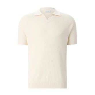 Profuomo Homme, Tops, Beige, Taille: S Polo Tricot&eacute;