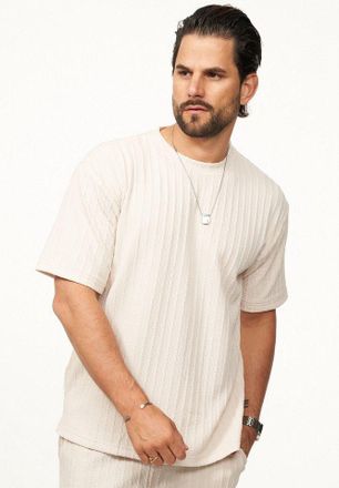 Carisma T-Shirt mit Strickstruktur & Rundhals f&uuml;r Herren Kurzarm Shirt mit Crew-Neck Ausschnitt im Regular-Fit
