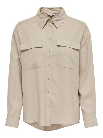Only ONLCARO L/S OVS Linen BL Shirt CC PNT