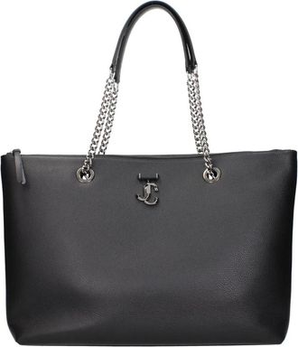 Jimmy Choo London Logo Tote Bag mit Ketten-Detail - - Bags - Damen - Schwarzk - ONE SIZE