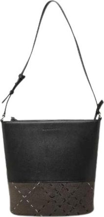 Burberry Pre-owned Sac bandouli&egrave;re en cuir et daim - Femme - Pre-owned - Noir - Taille: ONE Size