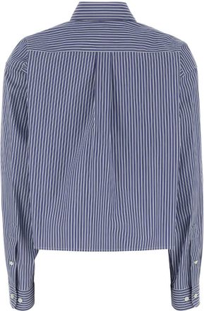 Miu Miu Striped Poplin Shirt - Navy