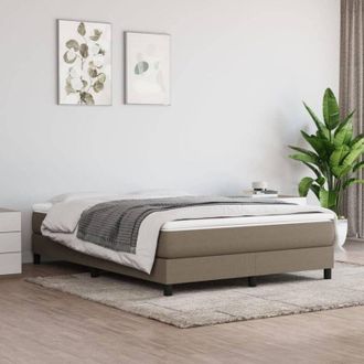 vidaXL vidaXL Sommier à lattes de lit avec matelas Taupe 160x200 cm Tissu