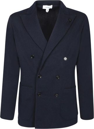 Lardini Homme, Vestes, Bleu, Taille: XL Veste Cardigan en Laine Bleue