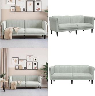 vidaXL Vidaxl - Canapé à 2 places gris clair velours - Canapé Deux Places - Canapé Velours - Canapé Gris - Canapé Design - Meuble Salon - Home & Living