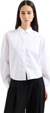 A|X Armani Exchange Damen Icon Project, Sustainable, Small Logo Embroidery Hemd, Optic White, 38