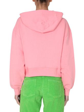 Msgm Drawstring Hood Hoodie - Pink