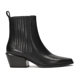 Kazar Lederstiefel mit elastischen B&auml;ndern - - Shoes - Damen - Schwarzk - 36 EU