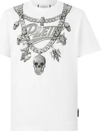 Philipp Plein T-Shirt Rundhalsausschnitt Kurzarm - - Tops - Herren - Wei&szlig; - 5XL