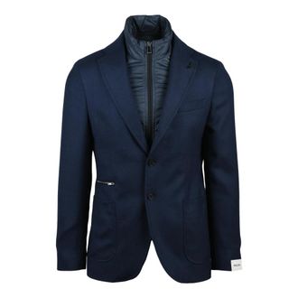 Paoloni Taillierter Blazer - - Jackets - Herren - Blau - S