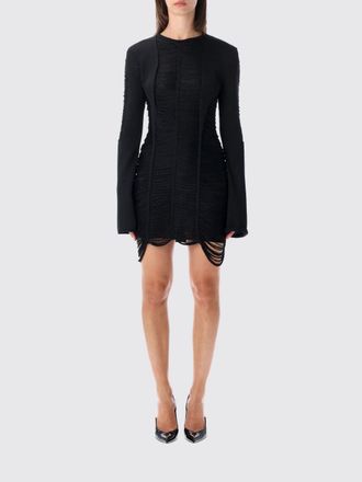 The Attico Mini-robe fourreau en maille &agrave; manches longues et effet us&eacute;
