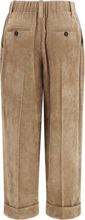 Brunello Cucinelli Viscose and Cashmere Corduroy Trousers - Brown