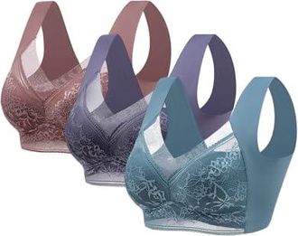 Generic Soutien-gorge en dentelle pour femme confortable anti-affaissement grande taille soutien-gorge de correction de sport soutien-gorge avec trou de serru