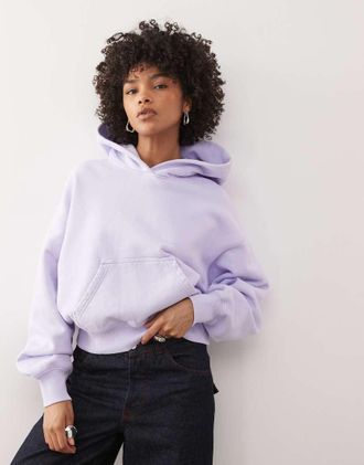 Weekday Sweat &agrave; capuche coupe carr&eacute;e oversize - Lilas-Violet